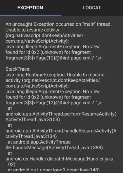 [android] app crash with no view found for id · issue 8126