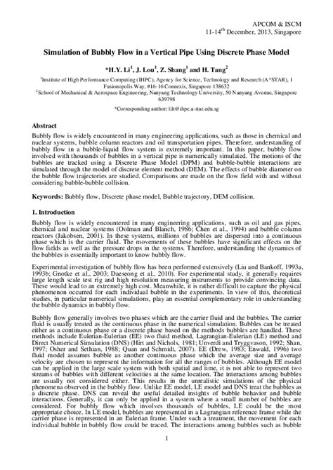 Pdf Simulation Of Bubbly Flow In A Vertical Pipe Using Discrete Phase