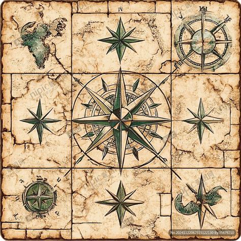 ai创作图航海坐标图 欧式航海坐标图 复古怀旧平面背景素材 欧式航海图案 航海底纹 底纹怀旧风格无框画 罗盘图案 星辰方位 方位图 航海图
