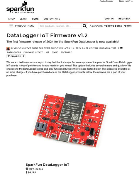 Datalogger Iot Firmware V12 News Sparkfun Electronics Pdf
