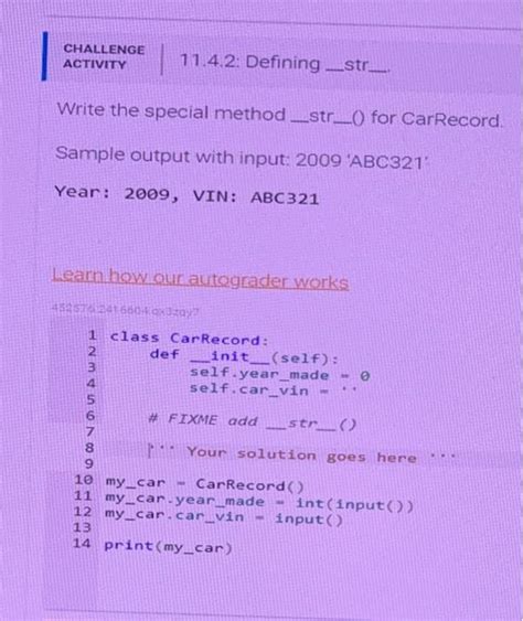 1142 Defining Str Write The Special Method