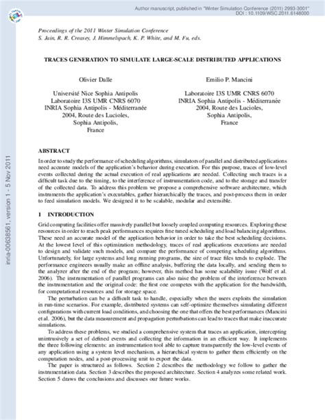 Pdf Traces Generation To Simulate Large Scale Distributed Applications