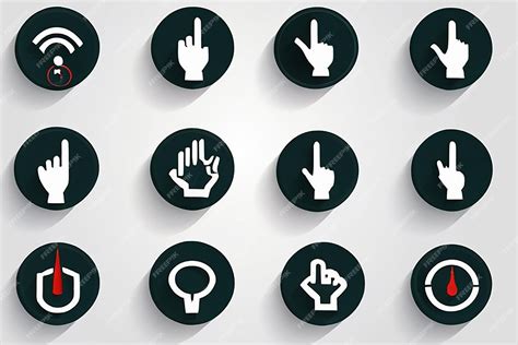 Hand Cursor Icon Set Click Icon Vector Hand Click Pointer Premium Ai