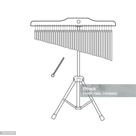 악기 차임의 사진과 함께 어린이 활동 색칠 공부 책 페이지의 흑백 벡터 그림 창문 차임벨에 대한 스톡 벡터 아트 및 기타 이미지 창문 차임벨 0명 공부 Istock