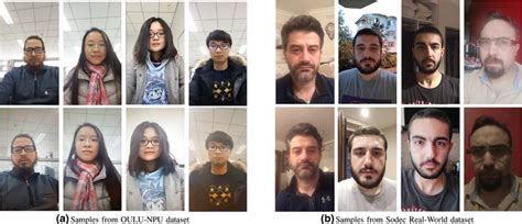Sample Images From The Oulu‐npu And Sodec Real‐world Data Sets In The
