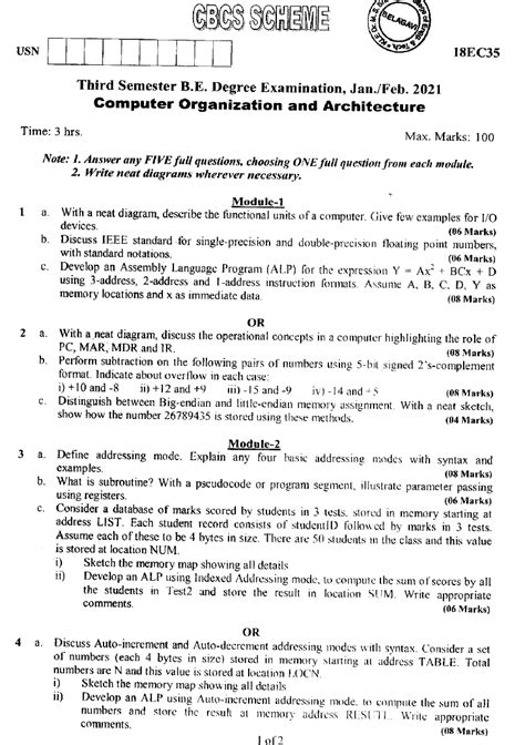 computer organization and architecture 2 marks with answers advancelio