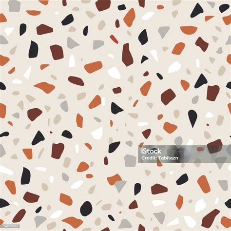 현대 테라 초 매끄러운 패턴 장식 화강암 돌 질감 브랜딩 섬유 스크랩 북 배경 화면 자연 색상의 손으로 만든 반복 타일 디자인 벡터 일러스트 배경 테라조에 대한 스톡 벡터