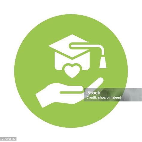 학교 자원 봉사 벡터 글리프 Cricle Design 아이콘입니다 흰색 배경 Eps 10 파일에 기호 개념에 대한 스톡 벡터 아트 및 기타 이미지 Istock