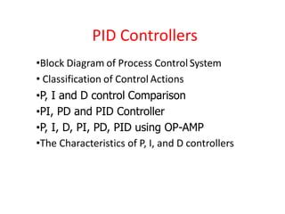 PID Controller P I And D Control Comparison PI PD And PID Controller P I D PI PD PID