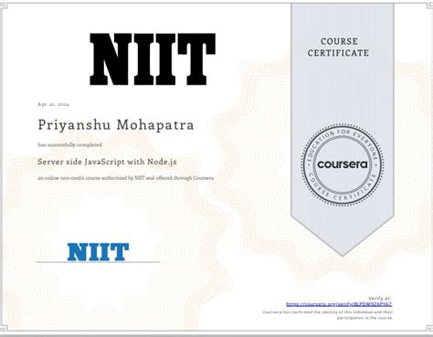 🚀 certification in server side scripting with node js from… priyanshu mohapatra