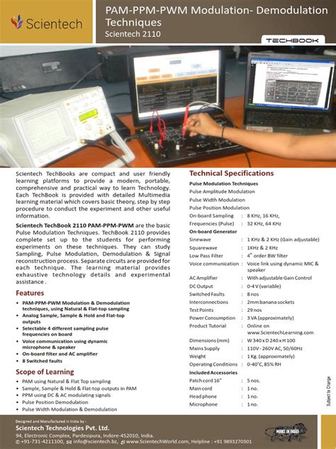 pam ppm pwm modulation demodulation trainer scientech 2110 pdf