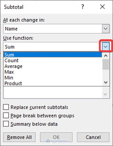 how to use subtotal function in excel 3 suitable examples