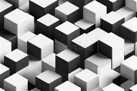 Modern Isometric Cube Pattern Showcasing Structured Spacing And Monochrome Soft Shadows With A