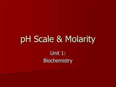 PH Scale Molarity