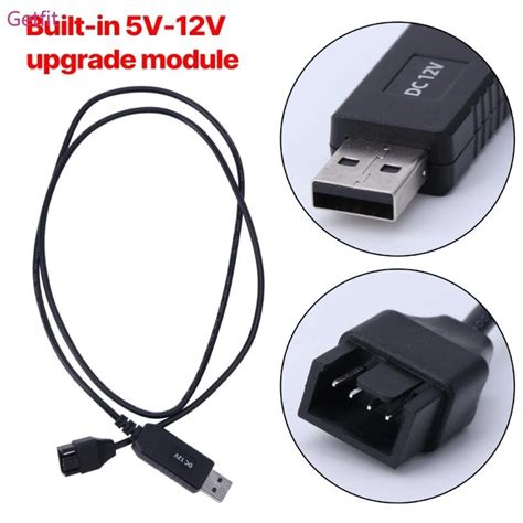 Getf Usb 5v ถึง 12v สายเคเบิลพัดลมอัพเกรดสําหรับพัดลมคอมพิวเตอร์แหล่งจ่ายไฟสาย Usb ถึง 4pin