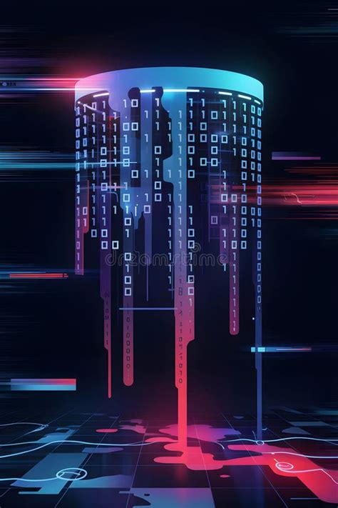 Abstract Cyberattack Concept With Melting Binary Code And Glitch