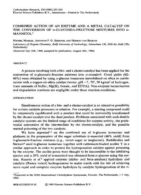 Pdf Combined Action Of An Enzyme And A Metal Catalyst On The