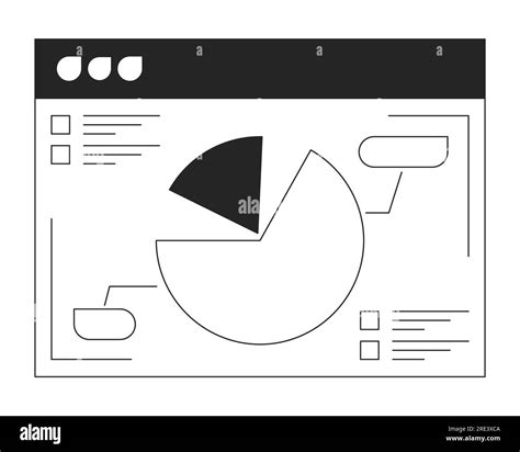 Online Presentation Slide With Pie Chart Flat Monochrome Isolated Vector Object Stock Vector