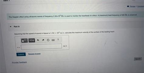 Solved The Doppler Etlect Using Ultrasonic Waves Of Chegg Com