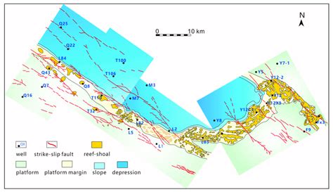 The Strike Slip Faults Overlapping With The Reef Shoal Bodies In The Download Scientific