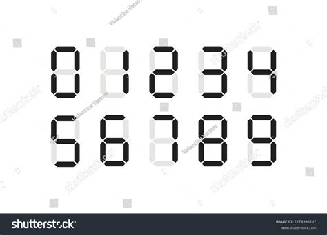 Digital Numbers Vector Symbols Font Stock Vector Royalty Free