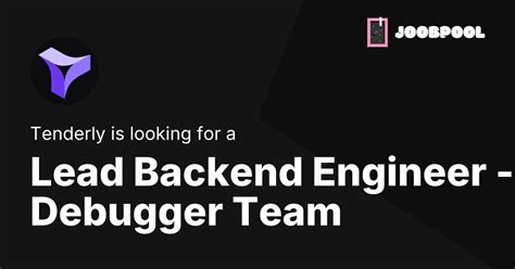 Lead Backend Engineer Debugger Team At Tenderly Joobpool Web3