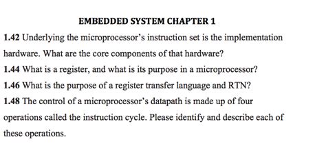 Solved EMBEDDED SYSTEM CHAPTER Underlying The Chegg