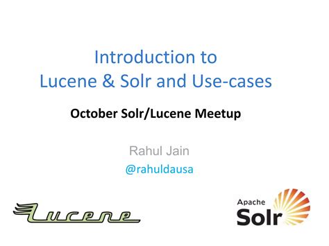 Introduction To Lucene And Solr And Usecases Ppt Free Download