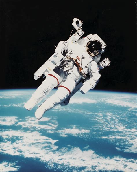 The First Untethered Space Flight Astronaut Bruce Mccandless Ii Using