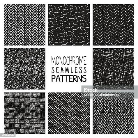 Pola Latar Belakang Mulus Monokrom Abstrak Ilustrasi Stok Unduh