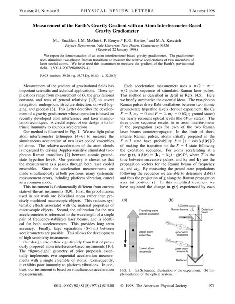 Pdf Measurement Of The Earths Gravity Gradient With An Atom Interferometer Based Gravity