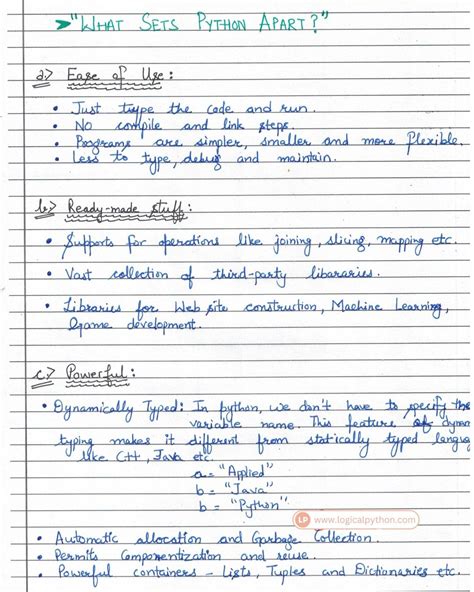 Python Handwritten Notes By Logical Python