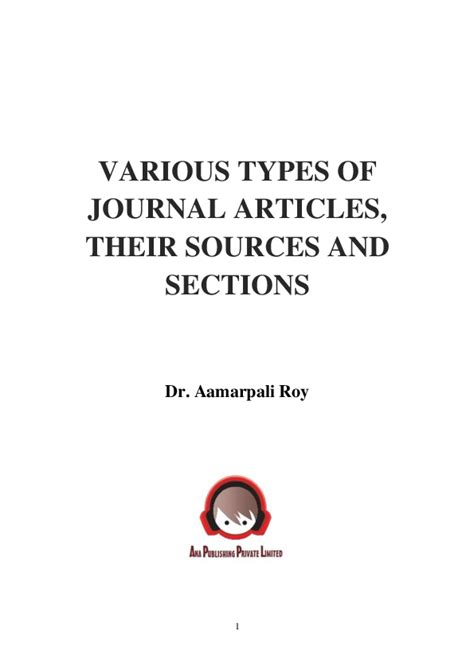 Pdf Various Types Of Journal Articles Their Sources And Sections