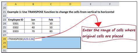 Excel 转置函数 极客笔记