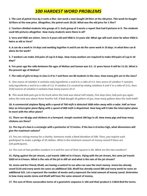 100 Hardest Problems Pdf Interest Triangle