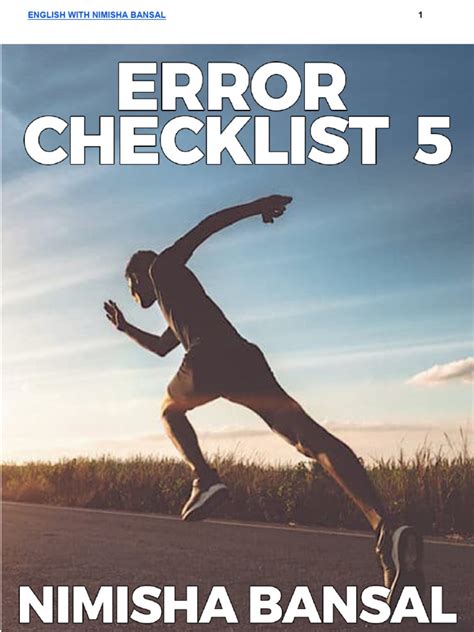English Error Questions Checklist 5 By Nimisha Mam 25 Feb 2024 Docx Pdf Perfect Grammar