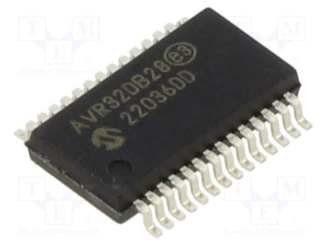 Avr32db28 Iss Microchip Technology Ic Avr Microcontroller Ssop28