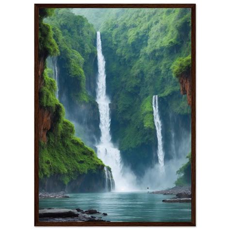 Experience Serenity Rainforest Waterfall Poster Print 50x70 Cm Etsy