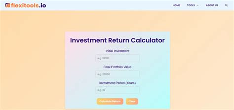 Free Investment Return Calculator 2025
