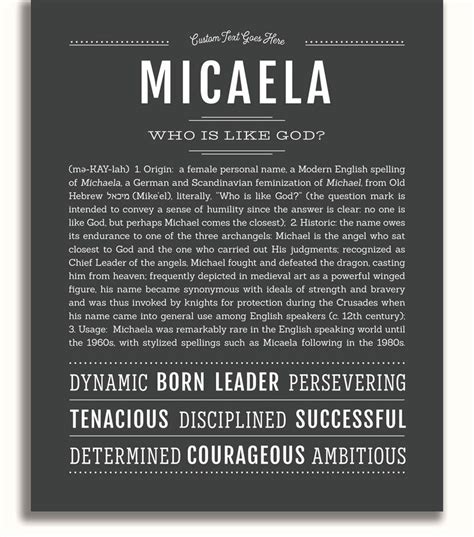 Micaela Name Art Print In 2024 Names Names With Meaning Person Name