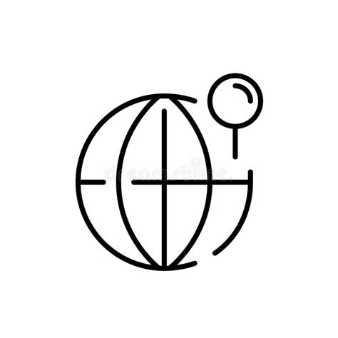 Earth Globe With Pinpoint For Location Sharing And Navigation Pixel Perfect Editable Stroke