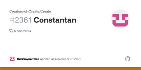 Constantan · Issue 2361 · Creators Of Createcreate · Github