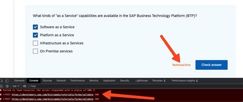 Technical Error 500 When Submitting Quiz Answers In Tutorial Steps · Issue 23000 · Sap