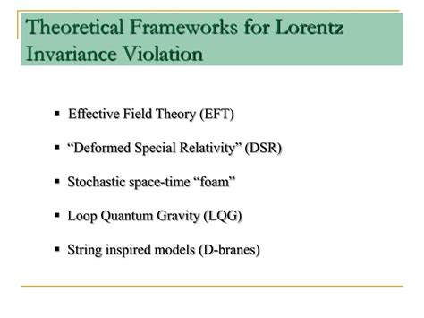 Ppt High Energy Astrophysics Tests Of Lorentz Invariance And Quantum