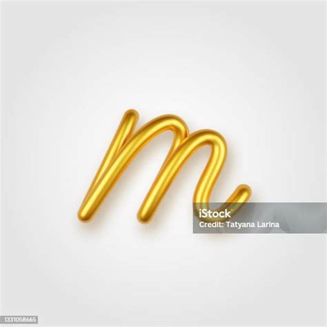 밝은 배경에 골드 3d 사실적인 소문자 M 알파벳 M에 대한 스톡 벡터 아트 및 기타 이미지 알파벳 M 3차원 형태 소문자 Istock