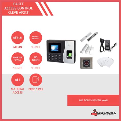 Paket Akses Cleve Af2121 And Absensi Fingerprint Pintu Pintu Kayu No Touch Aksesmandiri
