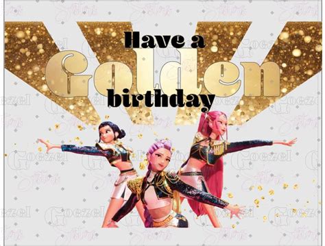 Golden Birthday Card Huntrix K Pop Demon Trendy Teen Birthday Card