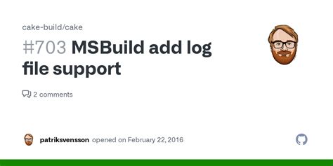 Msbuild Add Log File Support · Issue 703 · Cake Buildcake · Github