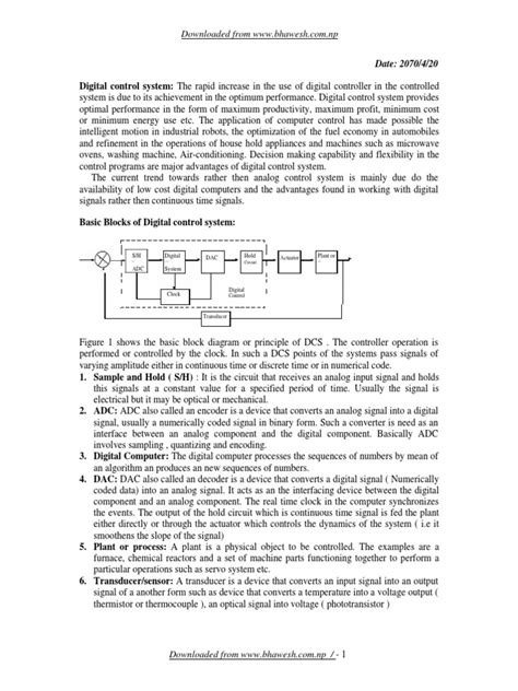 Digital Control System Pdf Pdf Analog To Digital Converter Digital To Analog Converter