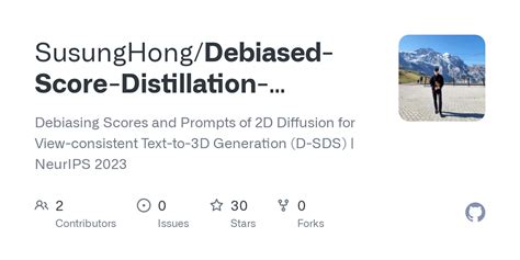 GitHub SusungHong Debiased Score Distillation Sampling